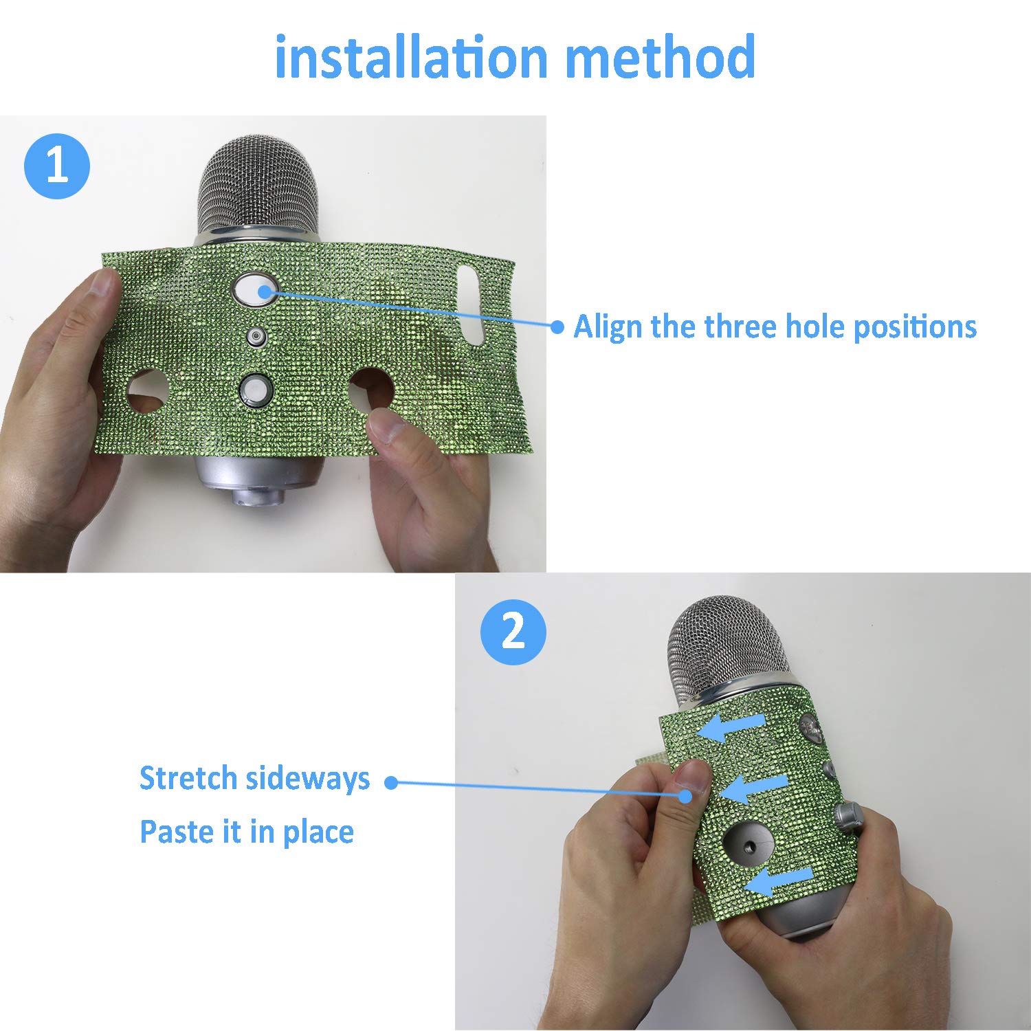 YOUSHARES Blue Yeti Pop Filter - Cute Glitter Sticker, Bling Diamond Shiny Skin with Mic Foam Winscreen Compatible with Blue Yeti Microphones (Silver)