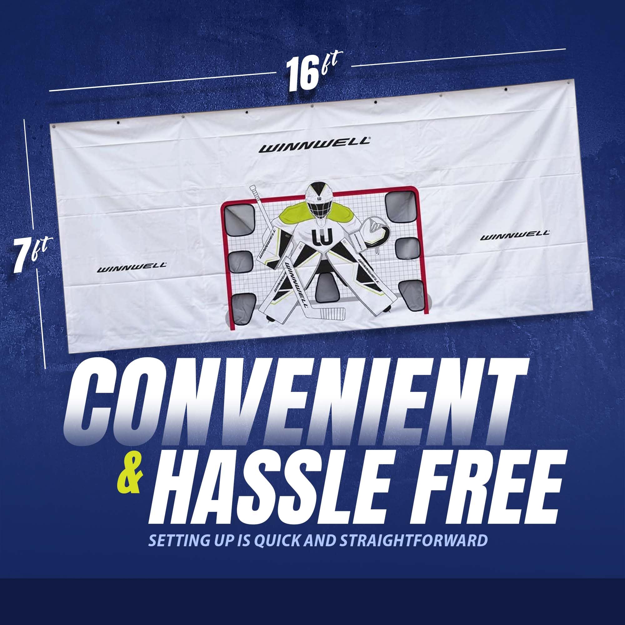 Winnwell Hockey Garage Shooting Tarp - Foldable Street Hockey Goalie Pads - Training Equipment for Shooting Target Games