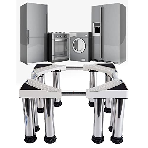 Washer Dryer Base, 12 Strong Legs Push Button Locking Adjustment,Can Hold Up to 660 Lbs Portable Dryer Stand, for Double Door Refrigerators,Dryers (3-5 Days Delivery)