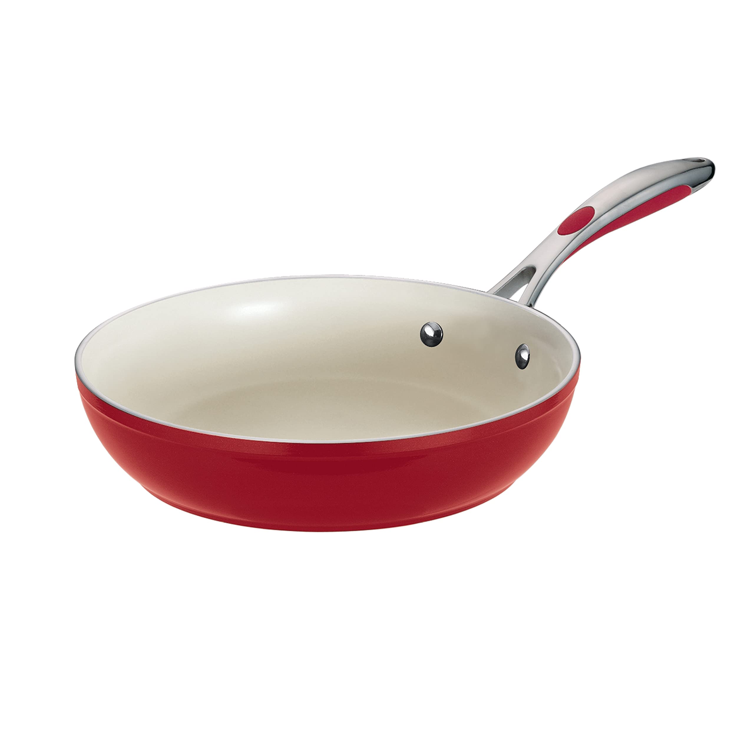 Tramontina Fry Pan Gourmet Ceramica Deluxe Aluminum 12-inch Metallic Red, 80110/058DS