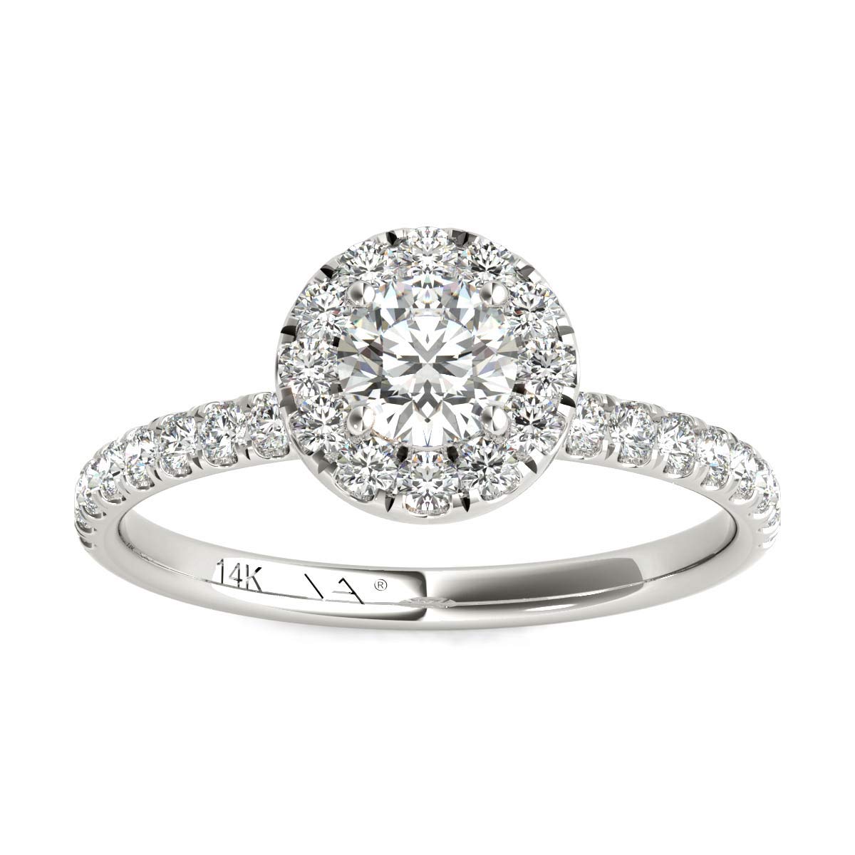 VAARYA Natural Diamonds Engagement Ring AGS Certified 14K White Gold 3/4 Ct. tw. GH/SI2-I1