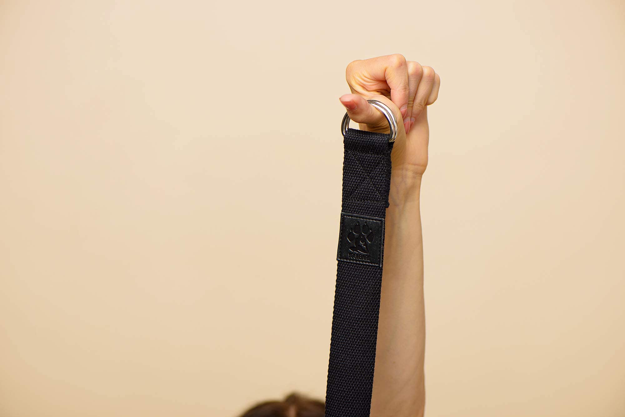 Yogi Bare Yoga Strap for Stretching - Yoga Accessories & Equipment - Ligament Stretching Belt & Stretch Band with Double D-Ring Loops - Black