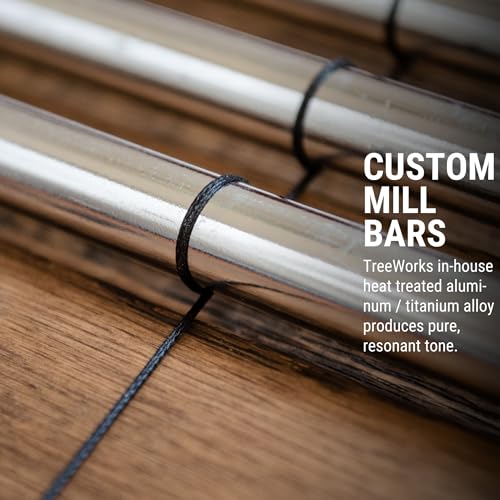 Treeworks Chimes Energy Chime with Mallet for Meditation, Sound Healing or Yoga, 5 Notes –– Made in U.S.A. –– Long Resonance with Brilliant Tone, Solid Tennessee Hardwood Mantle (TRE430)