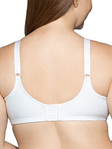 Vanity Fair Womens Full Figure Beauty Back Smoothing Bra, 4-way Stretch Fabric, Lightly Lined Cups Up To H Bra, Wirefree - White, 40D US
