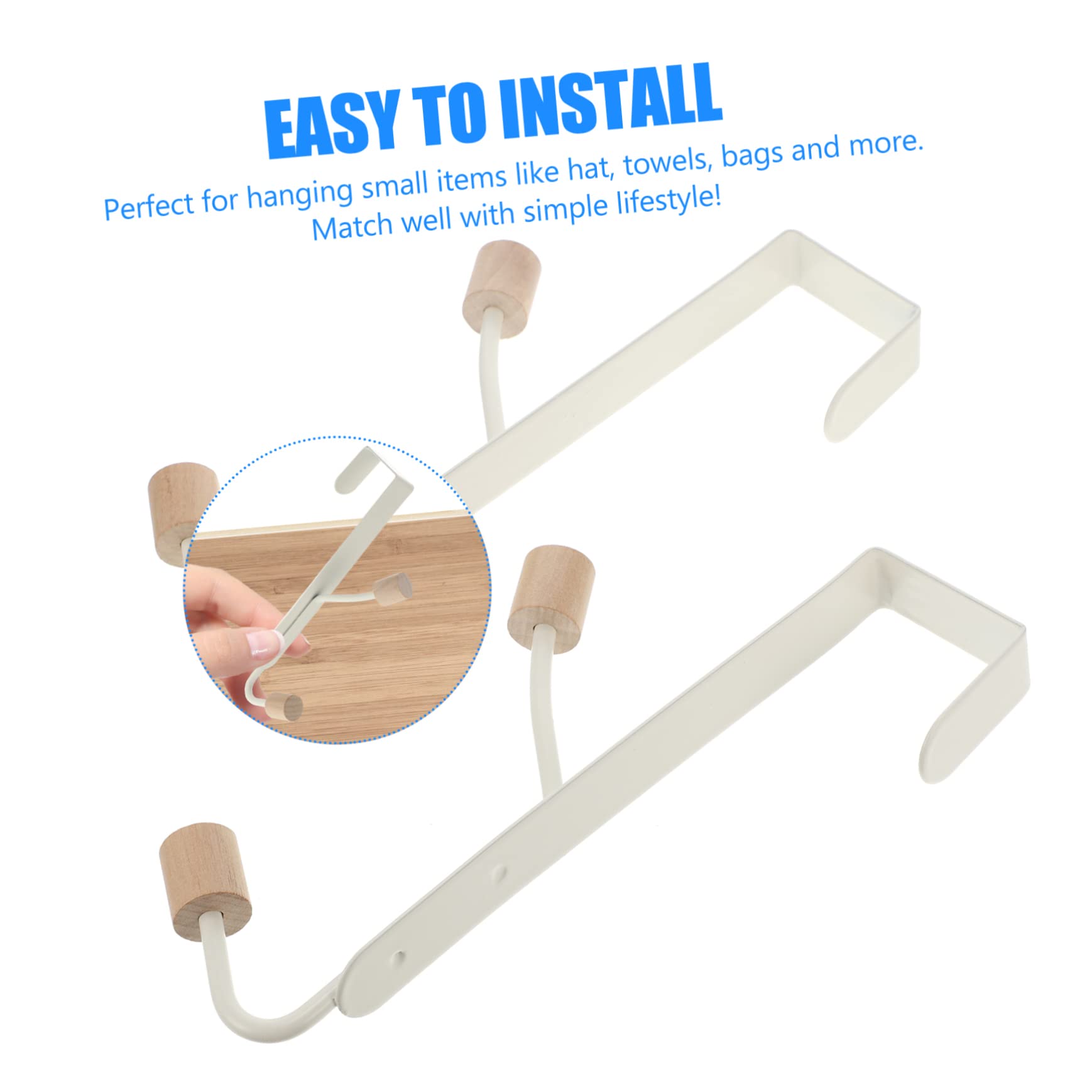 Zerodeko 18 Pcs Coat Hook Behind Door Behind Door Hooks Over Door Towel Hanger Hooks for Hanging Coats Over The Door Coat Hook Storage Hangers Storage Hook White Hook Rack Wood Hook up
