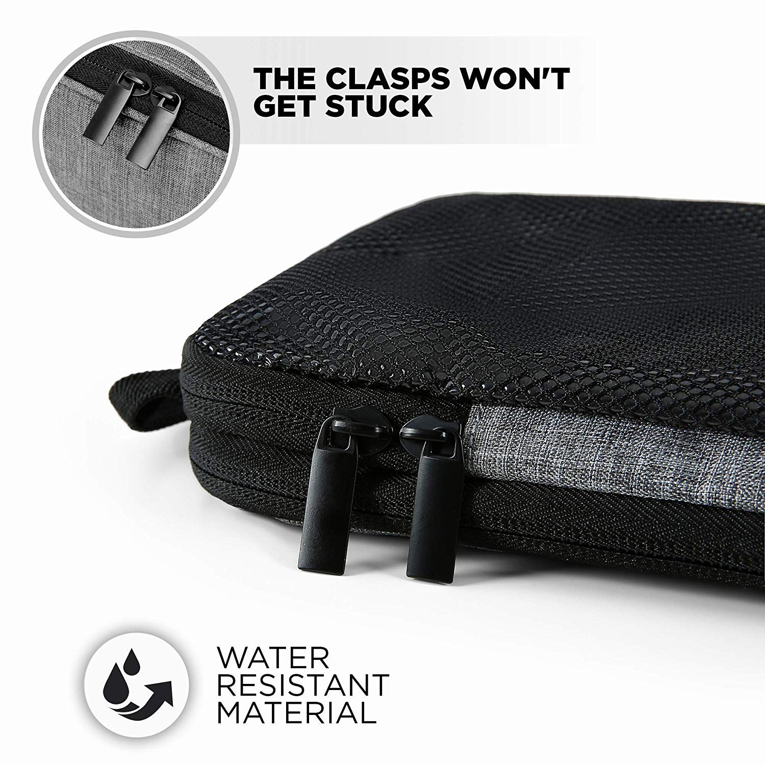 VASCO Compression Packing Cubes for Travel – Premium Set of 4 Luggage Organizer Bags (S+2M+L) Black