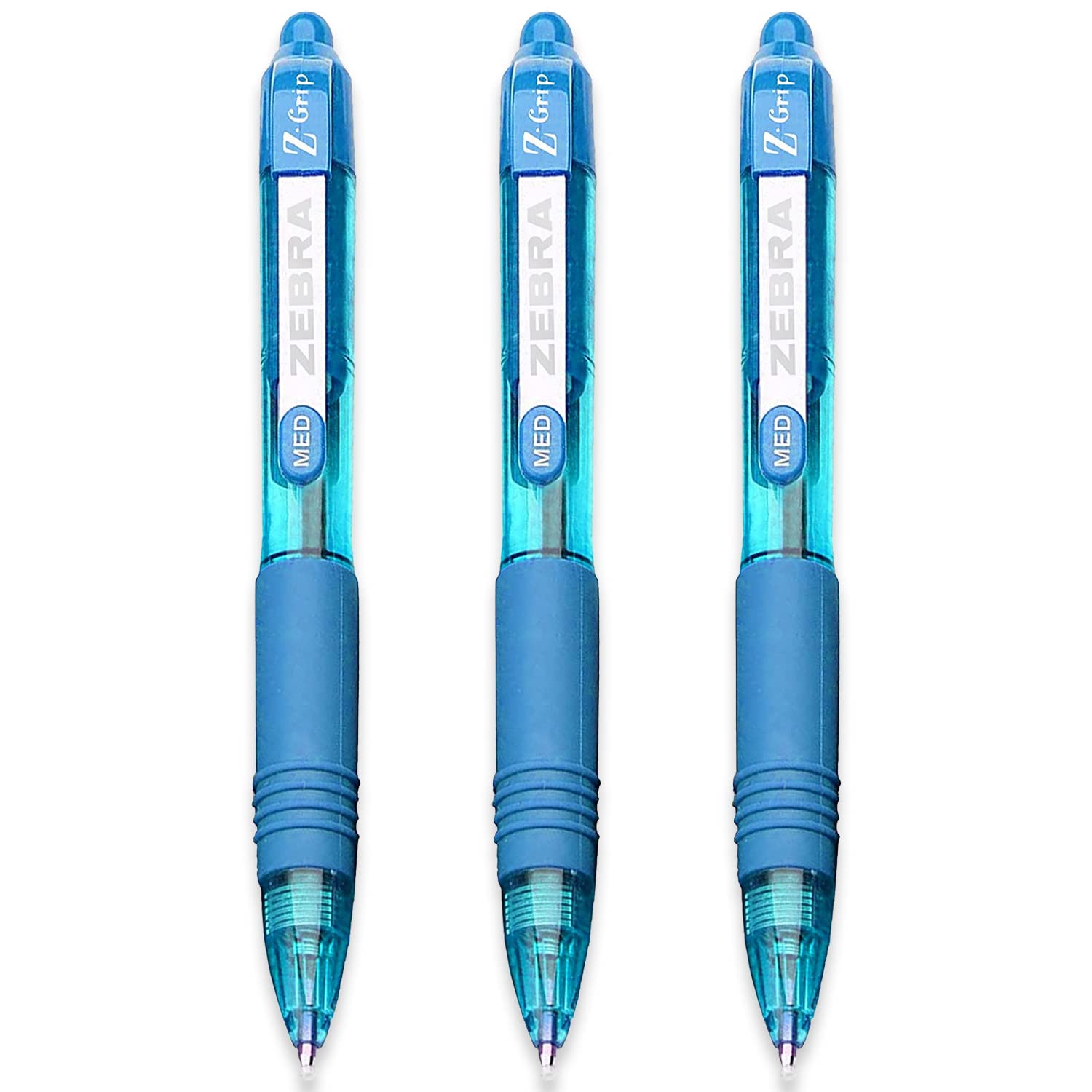 Zebra Z-Grip Smooth Mini Retractable Ballpoint Pens - 1.0mm - Light Blue - Pack of 3