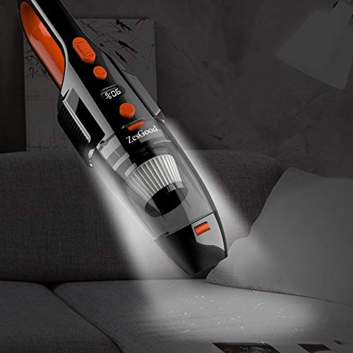 ZesGood Handheld Vacuum Cordless, 7000PA Powerful Suction with Rechargeable Hand Held Vacuum Cleaner 120W Cyclonic Motor, for Home and Car Cleaning