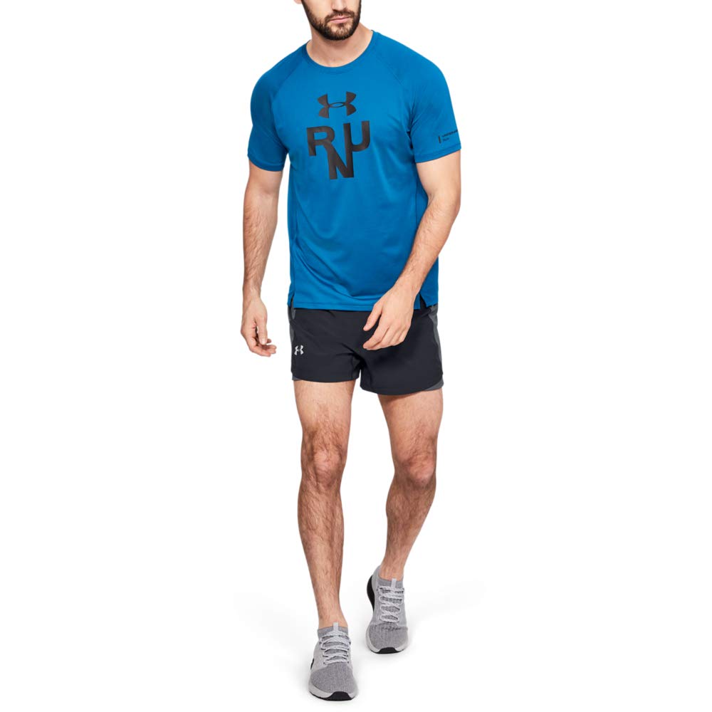 Under Armour Qualifier Speedpocket 5'' Shorts, Black (002)/Reflective, 3X-Large