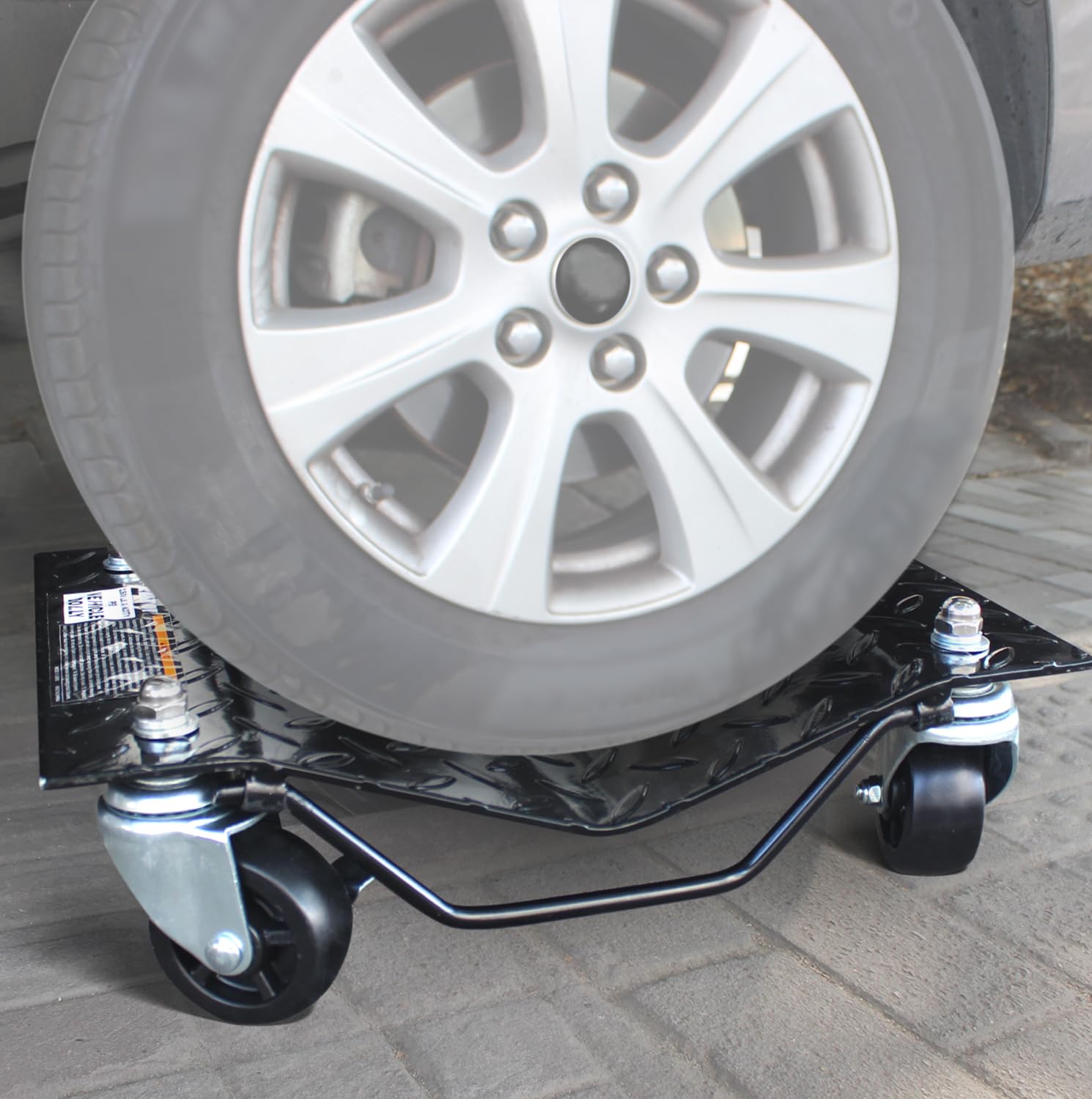 WayTov 50855 16" x 12" Solid Steel 4 Piece Car Dolly with 3" Swivel Wheels, 6,000 lb. Rating