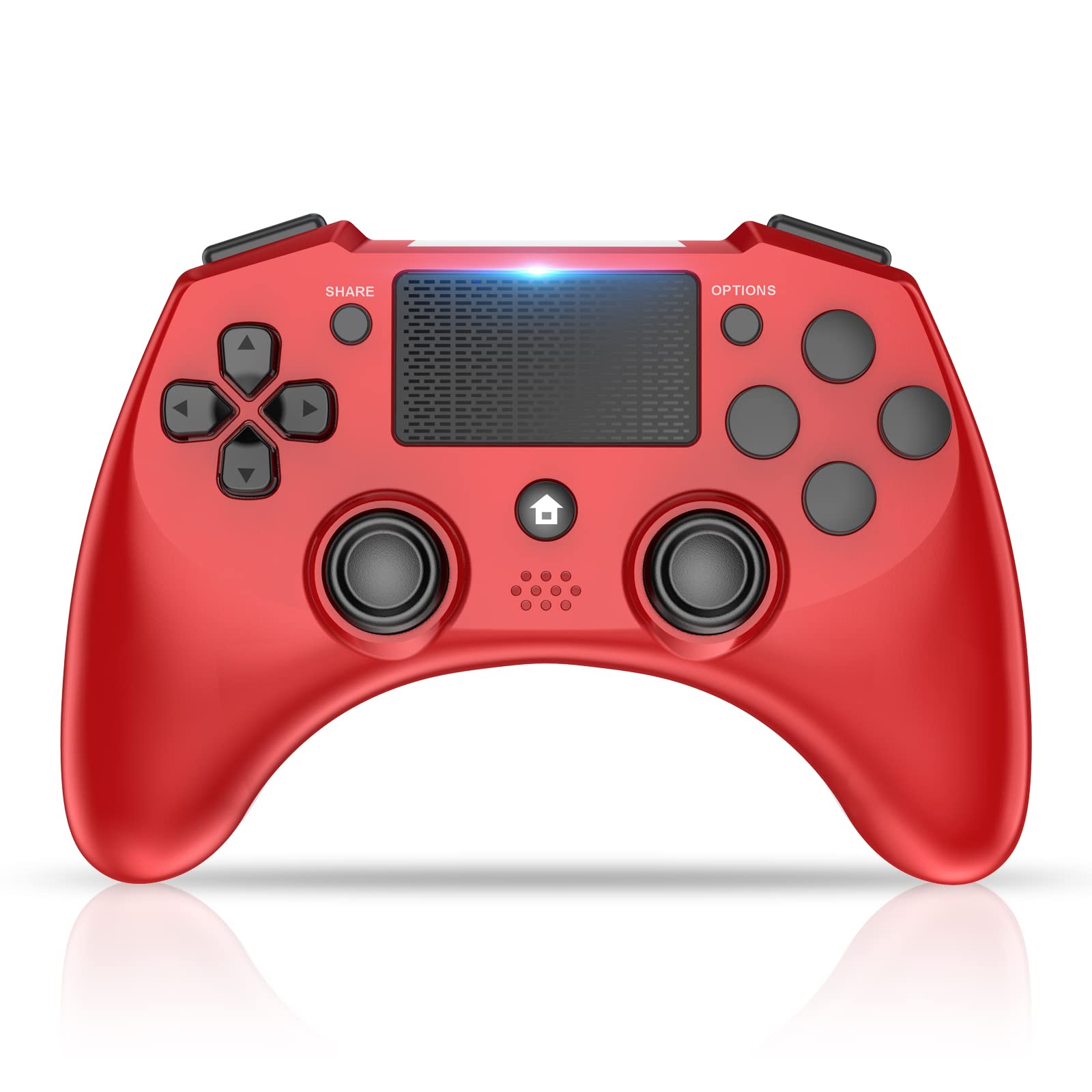 ZFY Wireless Controller Compatible with PS4/Slim/Pro/PC with 6-Axis Motion Sensor, PS4 Controller for Kids and Adults Red