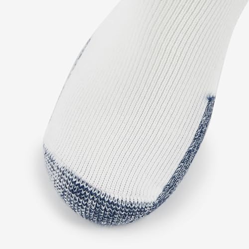 thorlos mens Max Cushion J Rolltop Running Socks, White/Navy (3 Pairs), Large US