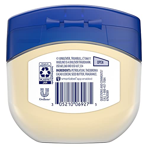 Vaseline Petroleum Jelly For Dry Cracked Skin Cocoa Butter 7.5 oz (Packaging May Vary)
