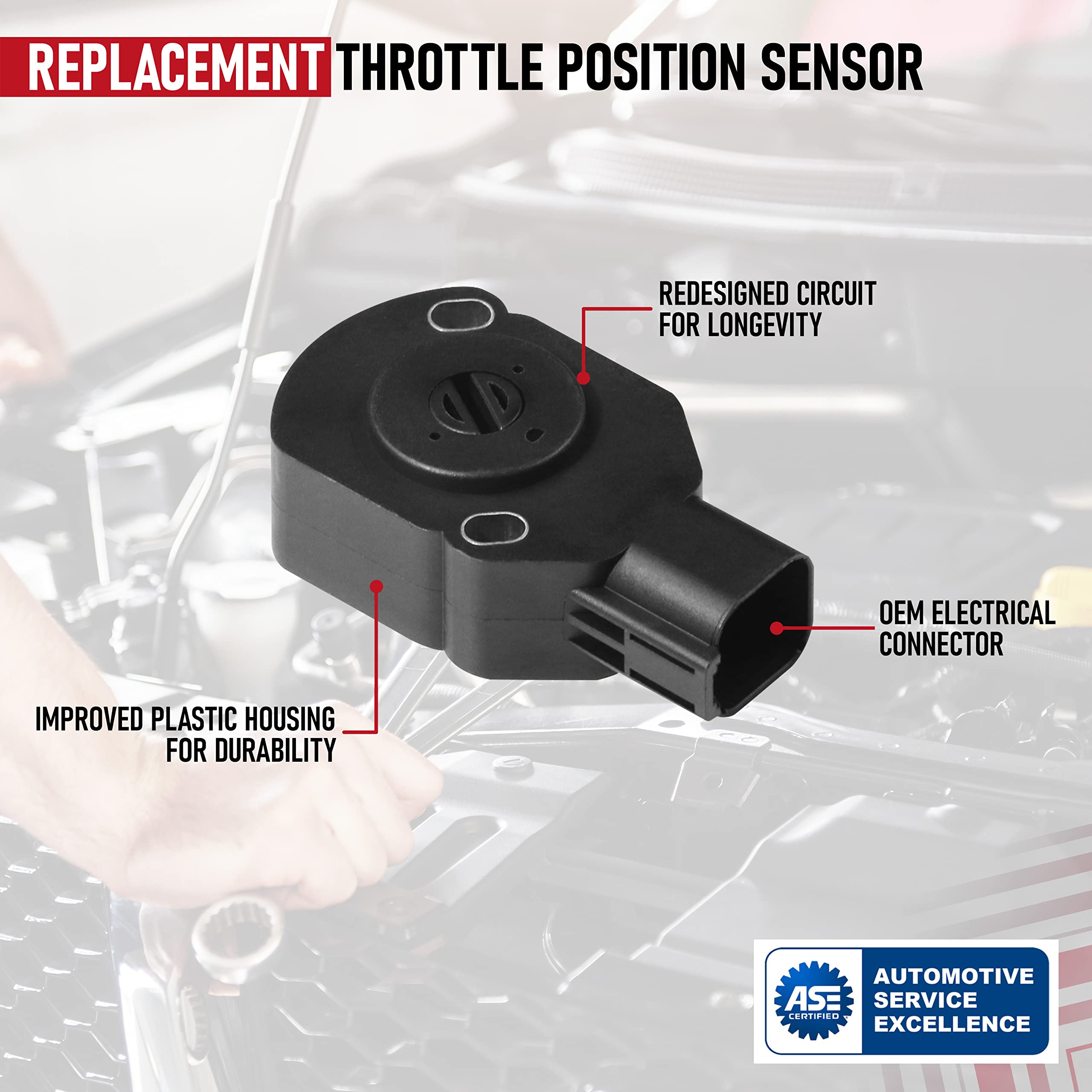 Throttle Position Sensor TPS, Replaces AP63427, 53031575, 53031575AH - Fits Dodge Ram 2500, 3500 1998-2004 - 5.9L Cummins Engine 98, 99, 01, 00, 02, 03, 04 Accelerator Pedal Position Sensor APPS