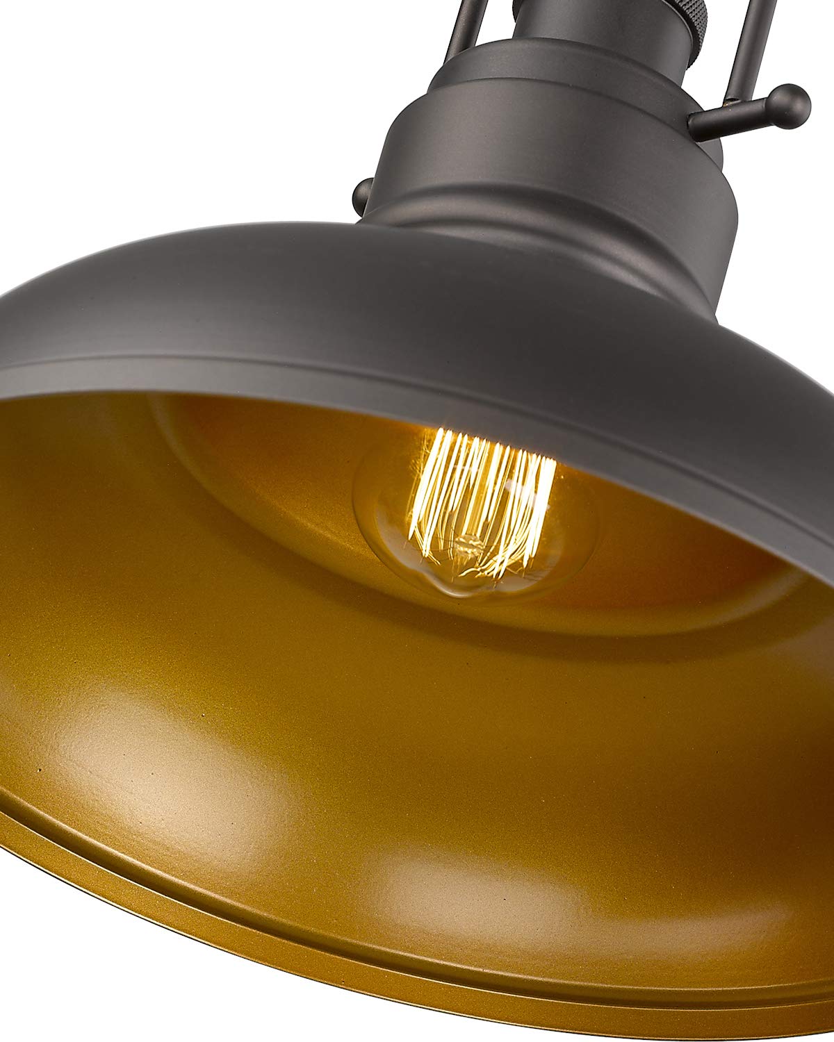 zeyu Farmhouse Pendant Light, 1-Light Industrial Hanging Light Fixture 11-inch, Oil Rubbed Bronze Finish, 016-1 ORB