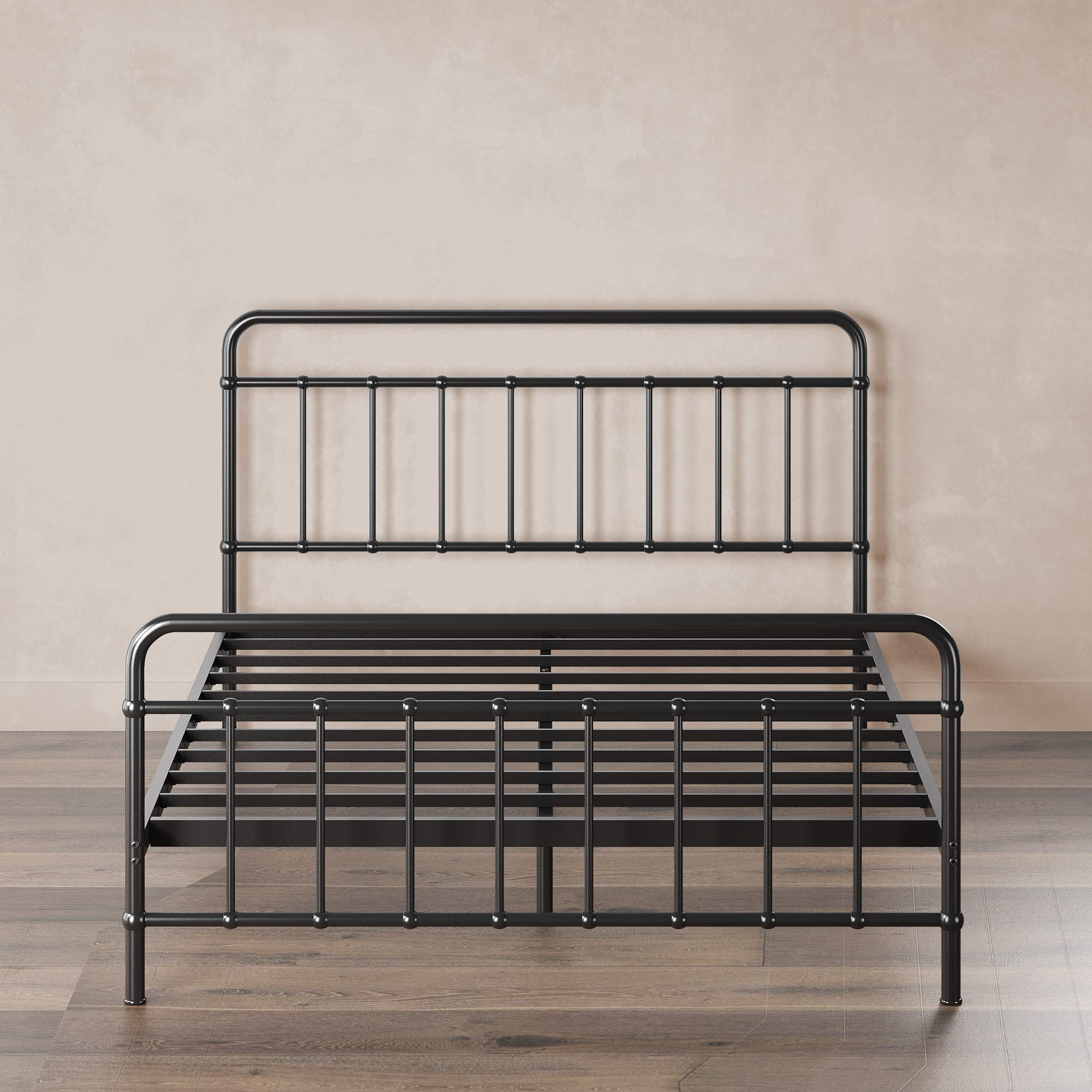 ZINUS Florence Full Panel Metal Platform Bed Frame / Mattress Foundation / No Box Spring Needed / Easy Assembly, Black, Twin