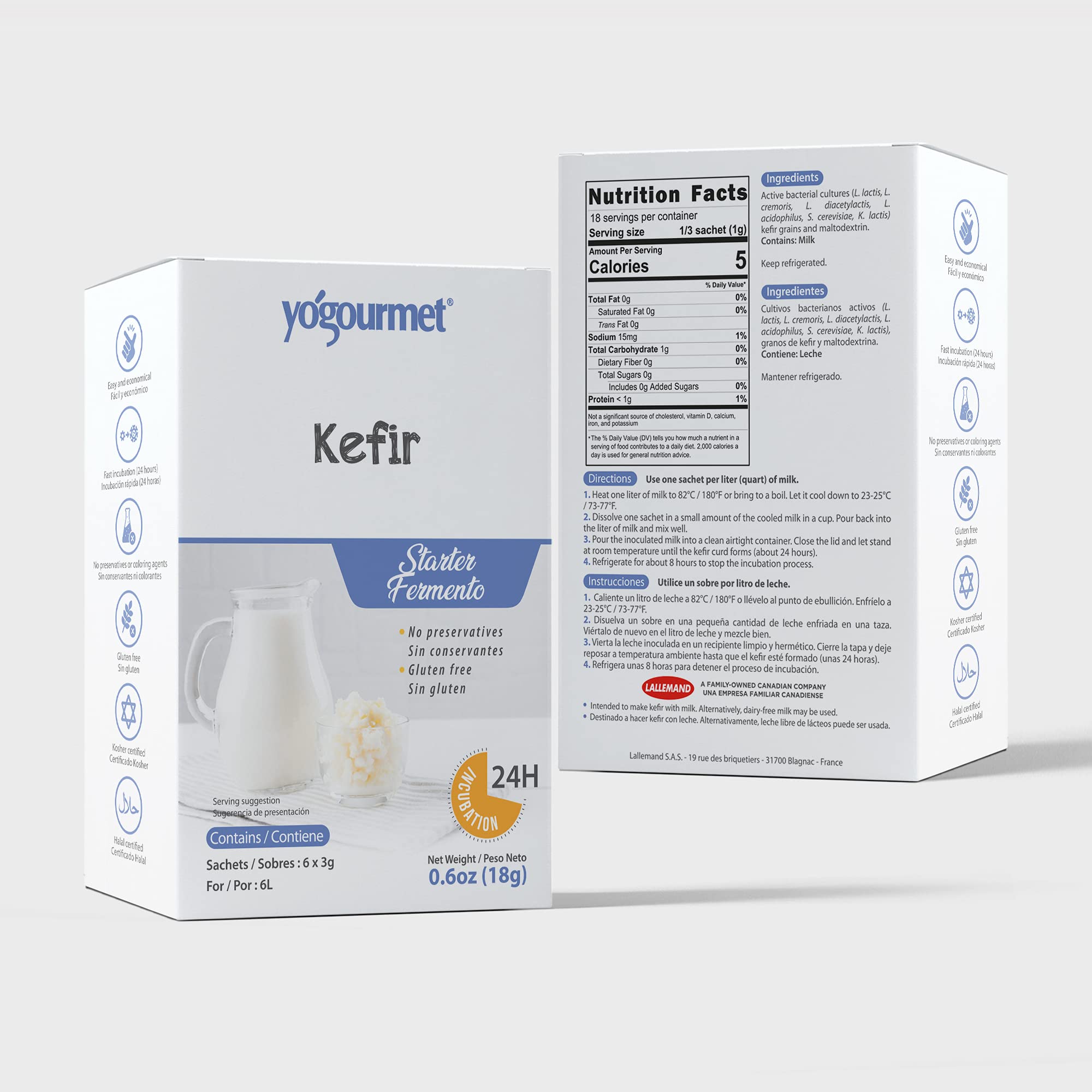 Yogourmet Kefir Starter 6 x 3g packets - 2 Pack