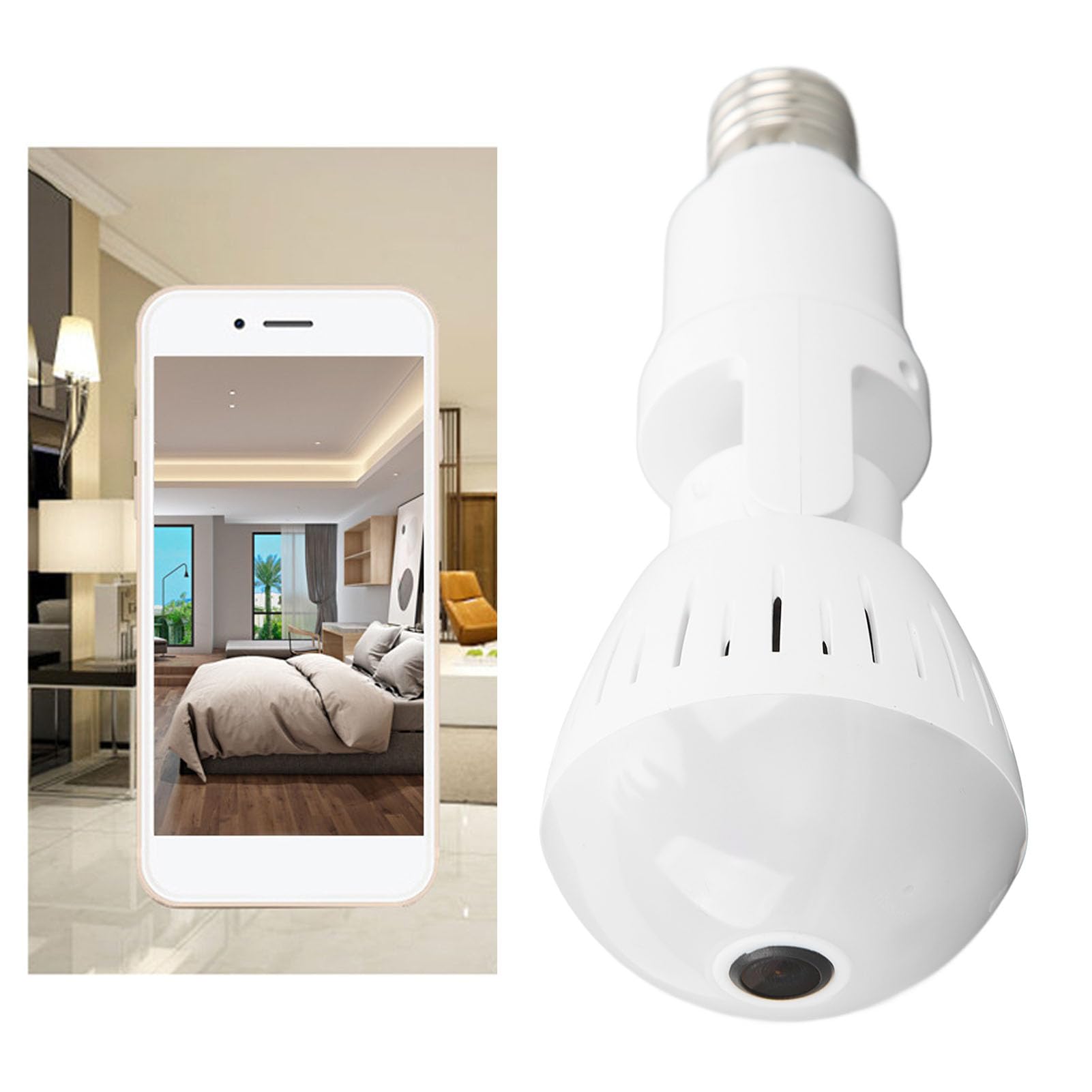 Yoidesu 360 Degree Wireless WiFi Light Bulb Security Camera, HD Night, Mobile Detection, Two Way Call, Easy Installation for V380 Pro