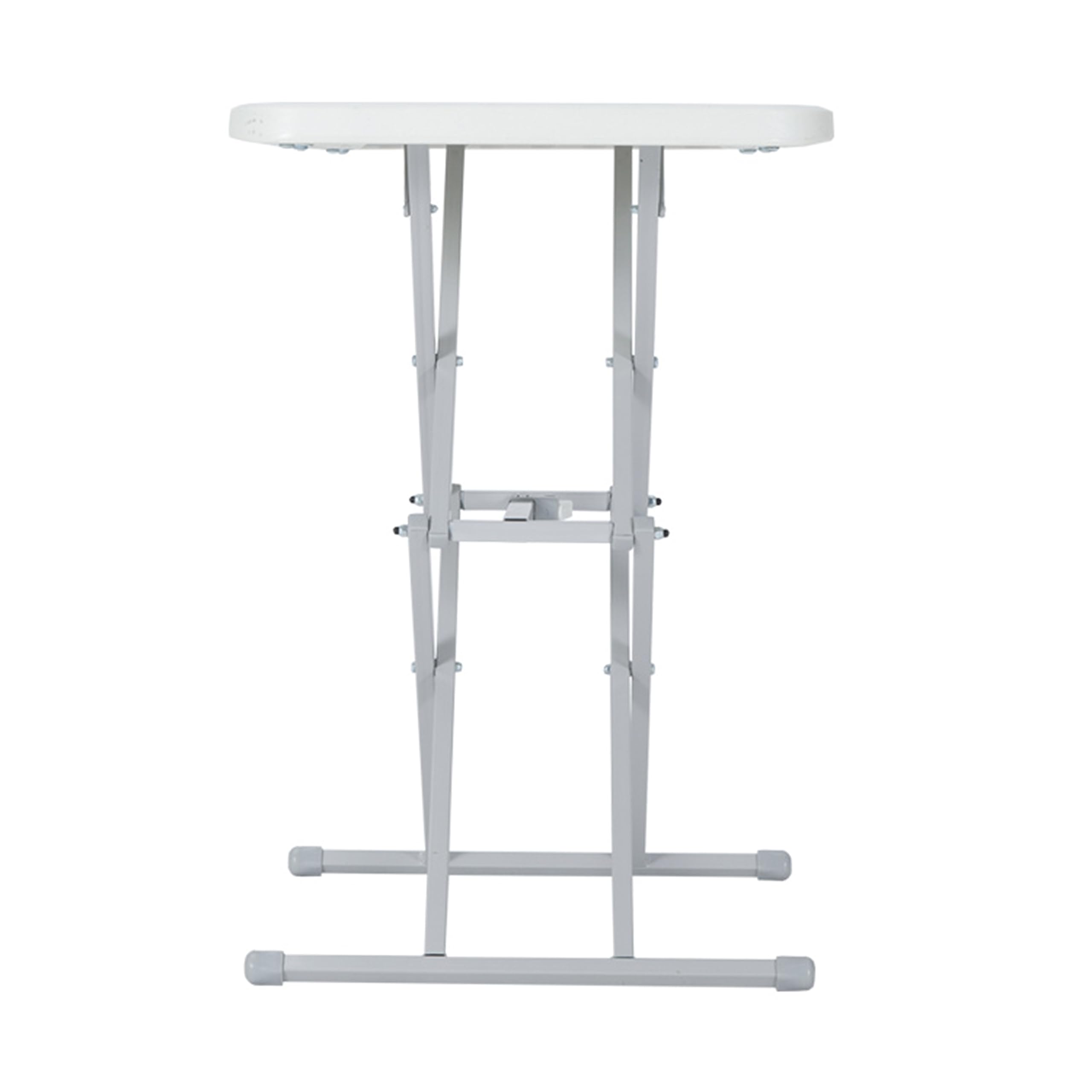 Yolafe Folding Table 4 Adjustable Heights TV Tray Portable Plastic Desk Heavy Duty Multipurpose for Indoor and Outdoor Use, White