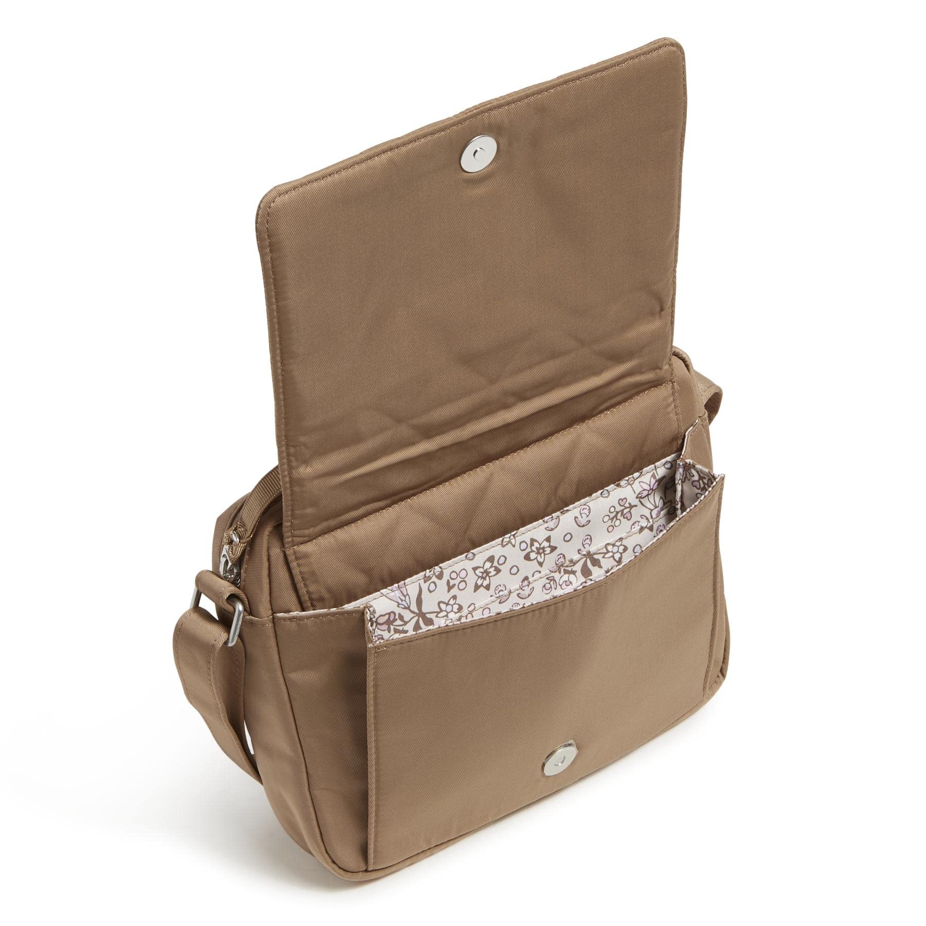 Vera Bradley Women's Peformance Twill Medium Hipster Crossbody Purse, Meadowlark Tan, One Size