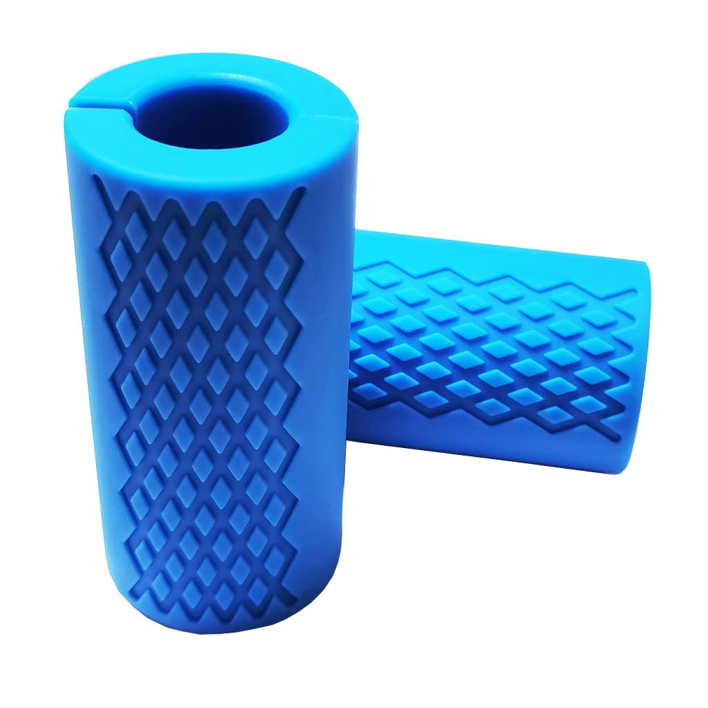 Weight Bar Grips Fit Standard Barbell, Dumbell Handles, Thick Bar Training Adapter for Weightlifting & Cable Attachments Fitness Training Rope Grips for Body Arm Forearm Builder Strength(Blue)