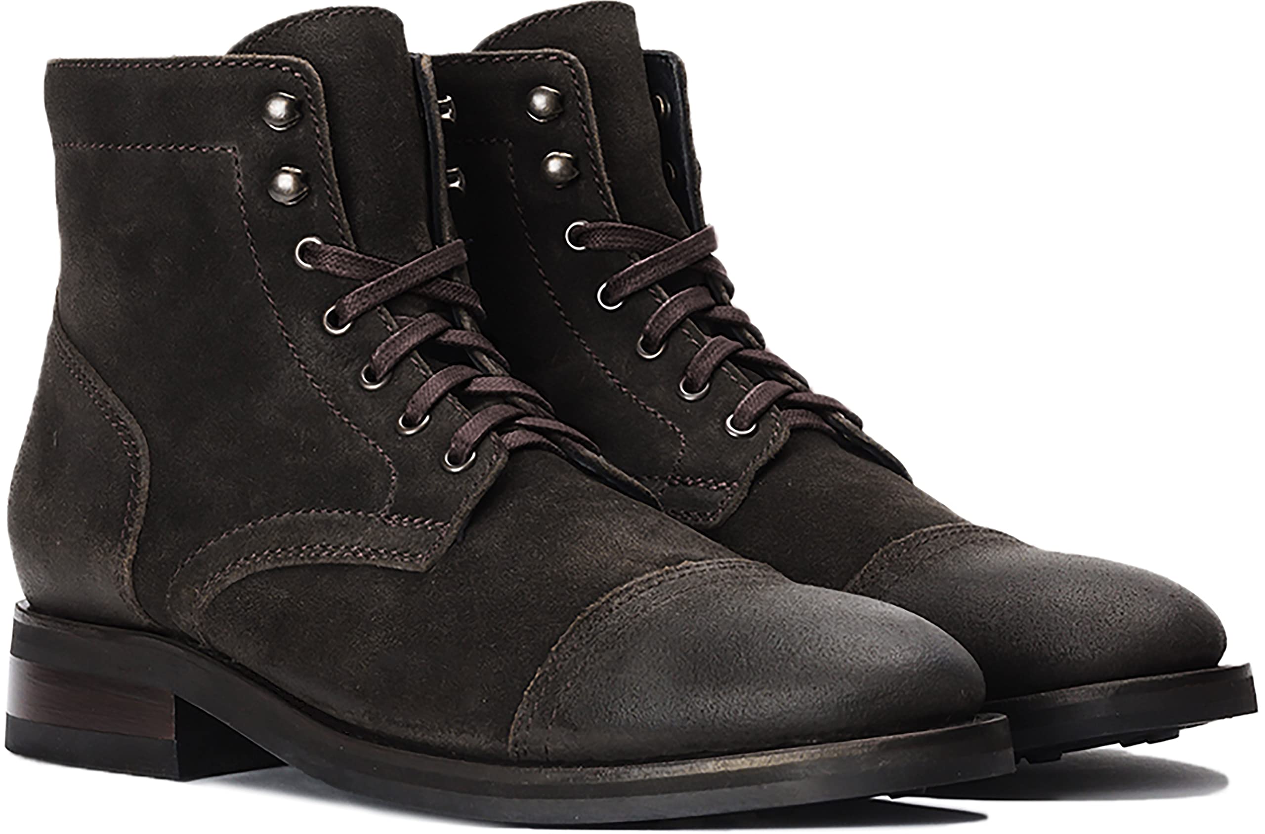 Thursday Boot Company Men’s Captain Cap Toe Leather Boots, Dark Olive Suede, 10.5