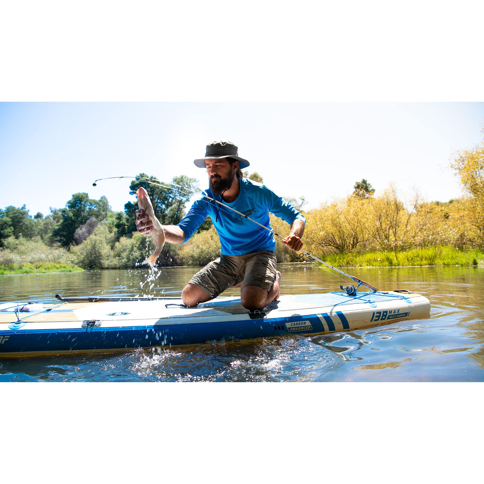 THURSO SURF Max Multi-Purpose Inflatable Stand Up Paddle Board SUP 11'6 x 34'' x 6'' Two Layer Deluxe Package Includes Carbon Shaft Paddle/2+1 Quick Lock Fins/Leash/Pump/Roller Backpack