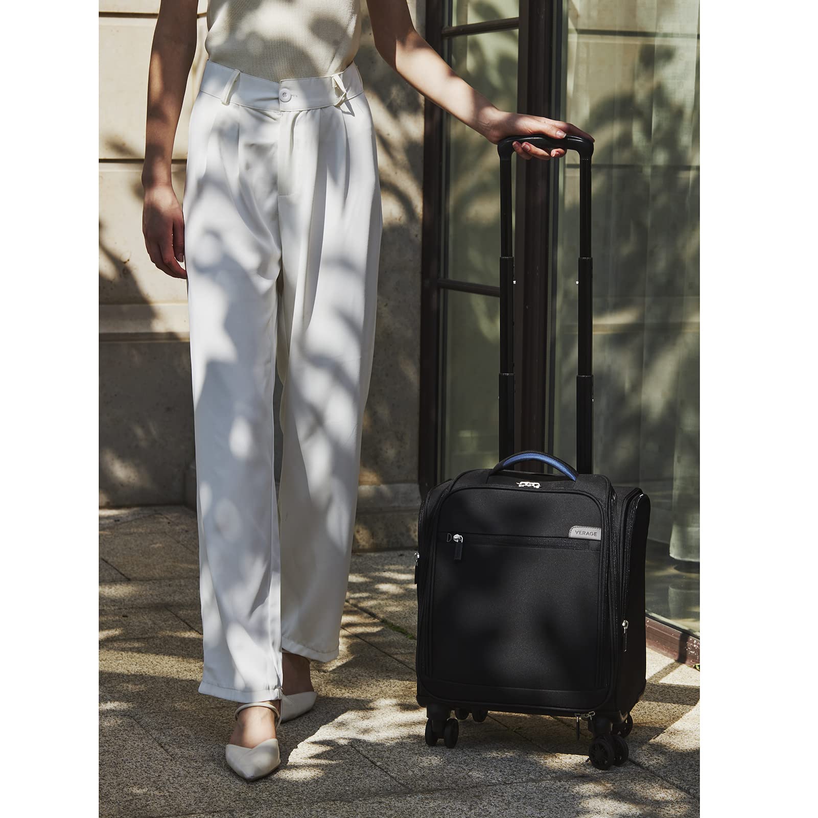Verage Carry On Underseat Luggage with Wheels & USB Port, Wheeled Spinner Bag Carry-on Luggages for Airlines, Lightweight Suitcase Men Women, Pilots and Crew (14-Inch Plus)