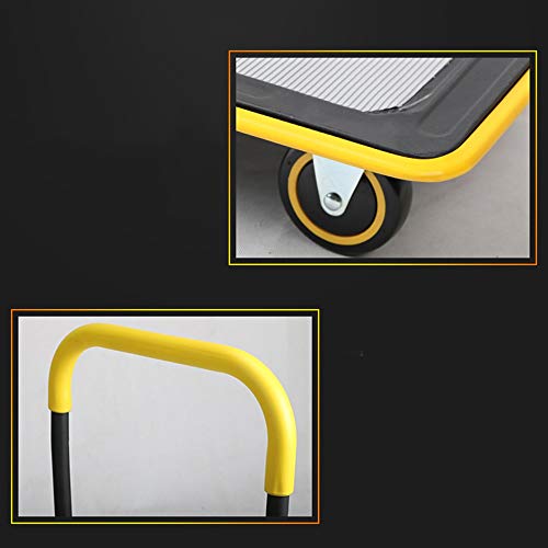 ZLH Furniture Mover Goods cart Warehouse Flatbed Small Trailer Trolley Pull Goods Folding Truck Hand Pull Four Wheel Steel car o$