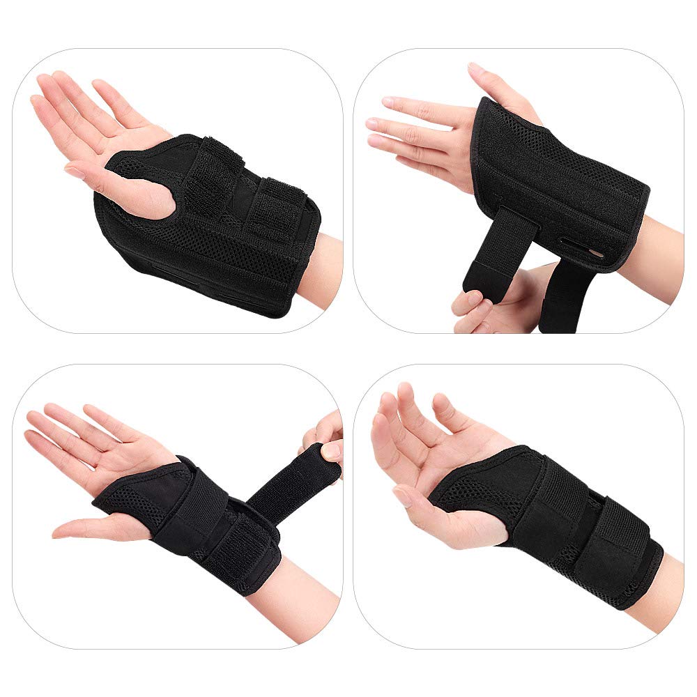 Wrist Brace, Carpal Tunnel Splint Compression Wrist Support Fixator for Relieve Arthritis, Tenosynovitis, Wrist Pain, Sport Sprain (L, single right)