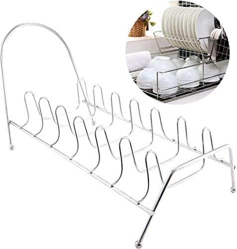 ZILZAL Cutlery Hook Pan Stainless Steel Pot Lid Plates Kitchen Slots Sink Countertop Holder Dish Rack Bowl Storage Shelf Drying Stand Draining Shelves