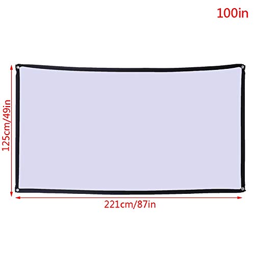 ZZBJ 100 Inch Foldable Projector Screen White Projection Screen 3D Movie for Outdoor Camping 16:9 Portable 1pc