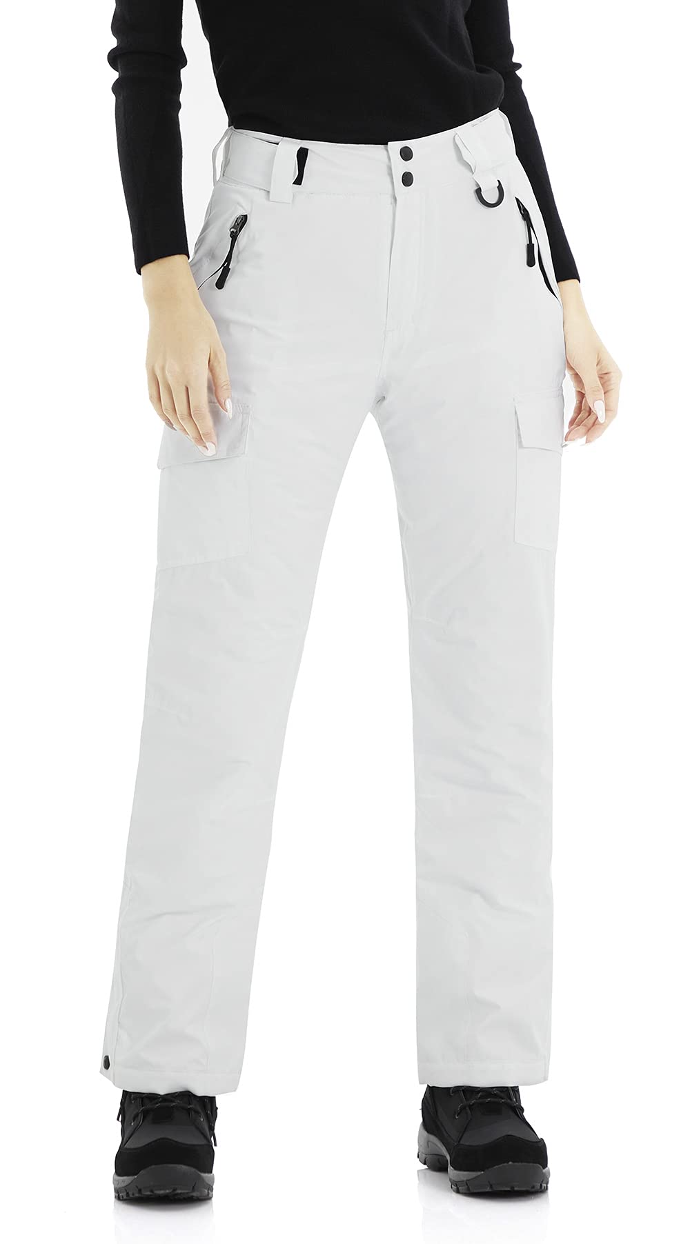WULFUL Women's Insulated Snow Ski Pants Waterproof Winter Snowboarding Skiing Cargo Pants