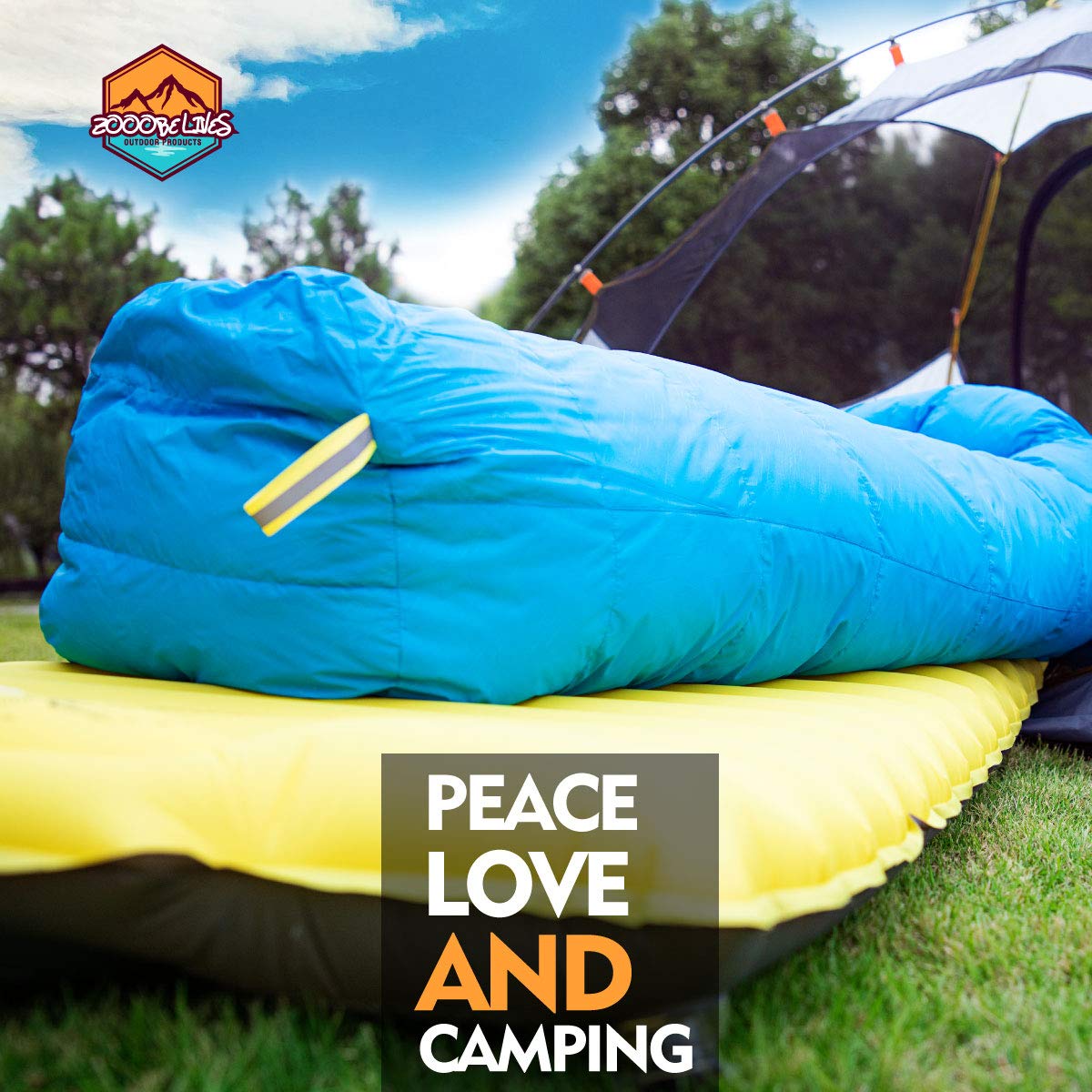 ZOOOBELIVES 10 Degree F Hydrophobic Down Sleeping Bag for Adults - Lightweight and Compact 4-Season Mummy Bag for Backpacking, Camping, Mountaineering and Other Outdoor Activities – Alplive D1500