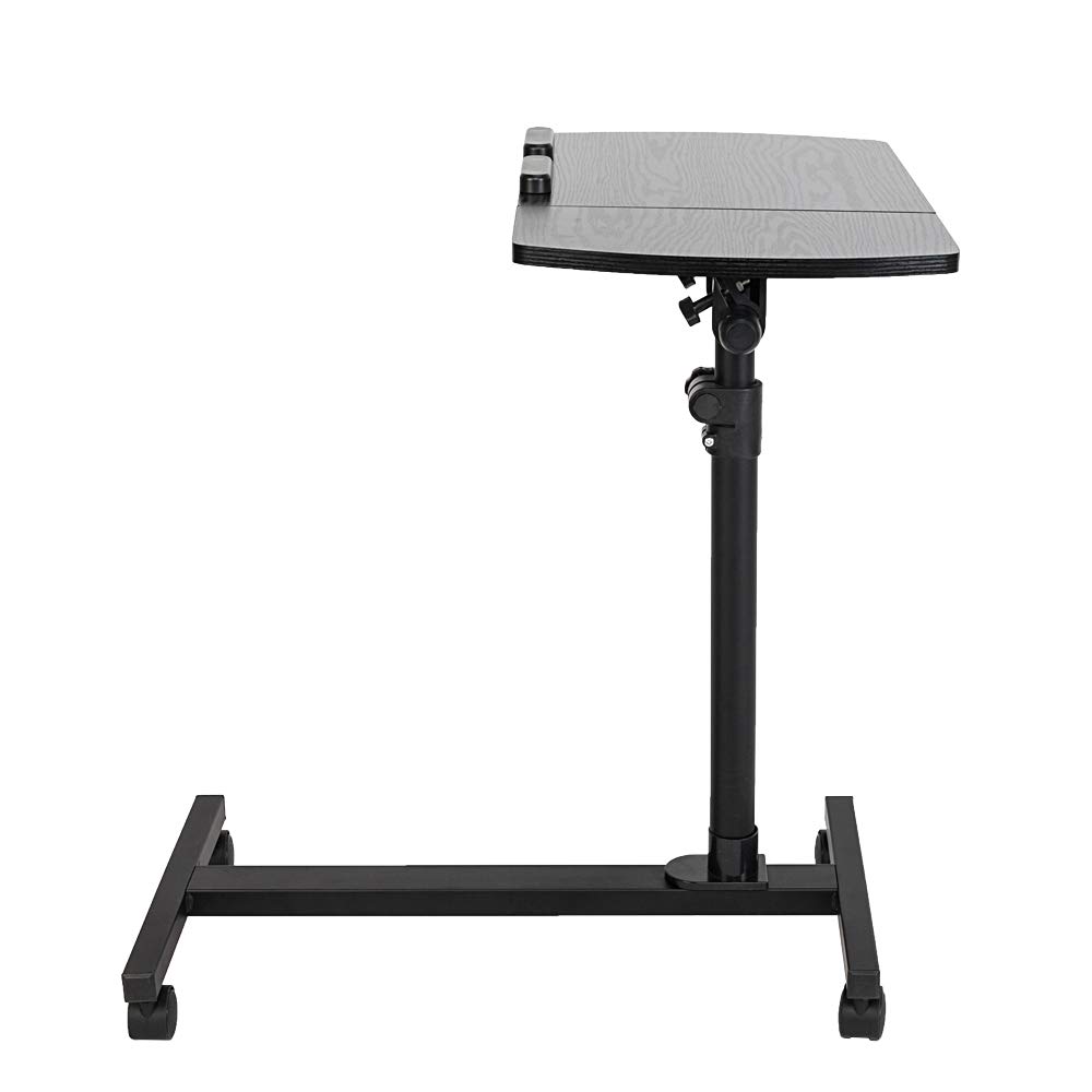 Ynredee Rolling Laptop Table Lap Desk,Bedside Desk,Multifunctional Lifting Computer Desk with Wheels Adjustable Laptop Stand Sofa Side Table (Five-Wheel)