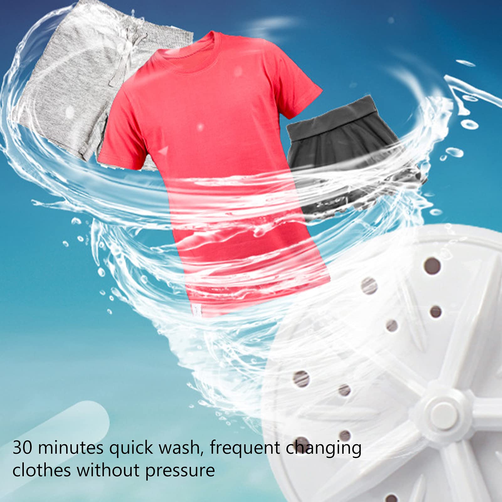 Zixyqol Turbo Spin Mini Washing Machine Washing Machine Portable Multifunctional Washer Ultrasonic Washing Machine 100‑240V(US)