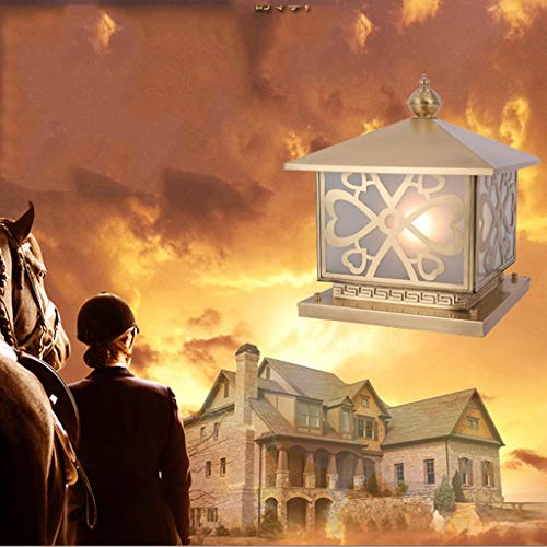 ZPZDD European Outdoor Waterproof Column Headlight, LED Garden Light, All Copper Home Garden Villa Garden Light