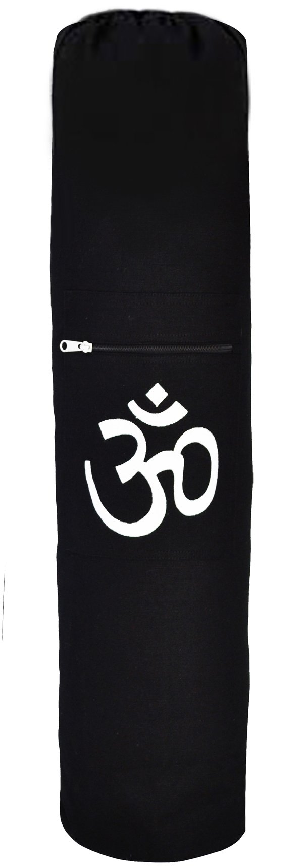 YogaAccessories Black OM Cotton Yoga Mat Bag - Drawstring