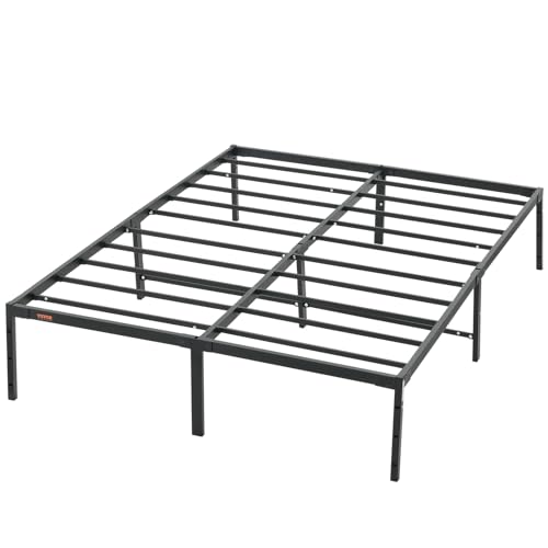 VEVOR 14 Inch Full Metal Bed Frame Platform, No Box Spring Needed, 1500 lbs Loading Capacity Embedded Heavy Duty Mattress Foundation with Steel Slat Support, Easy Assembly, Noise Free