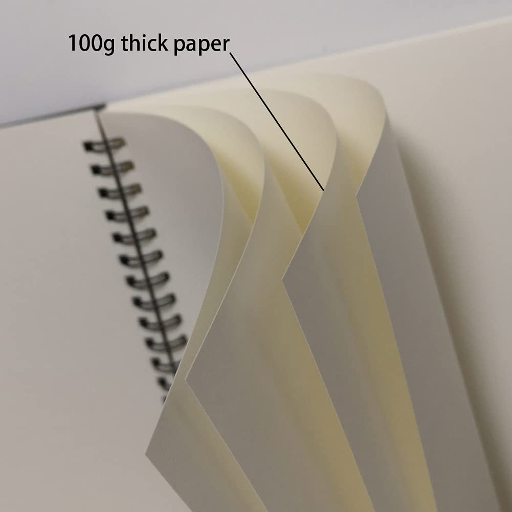 YUREE B5 Spiral Notebook/Spiral Journal Unruled, 100gsm Thick Blank Paper & Hard Kraft Cover, 65 Sheets (130 Pages), 3-Pack, 10.5" x 7.2", Gray