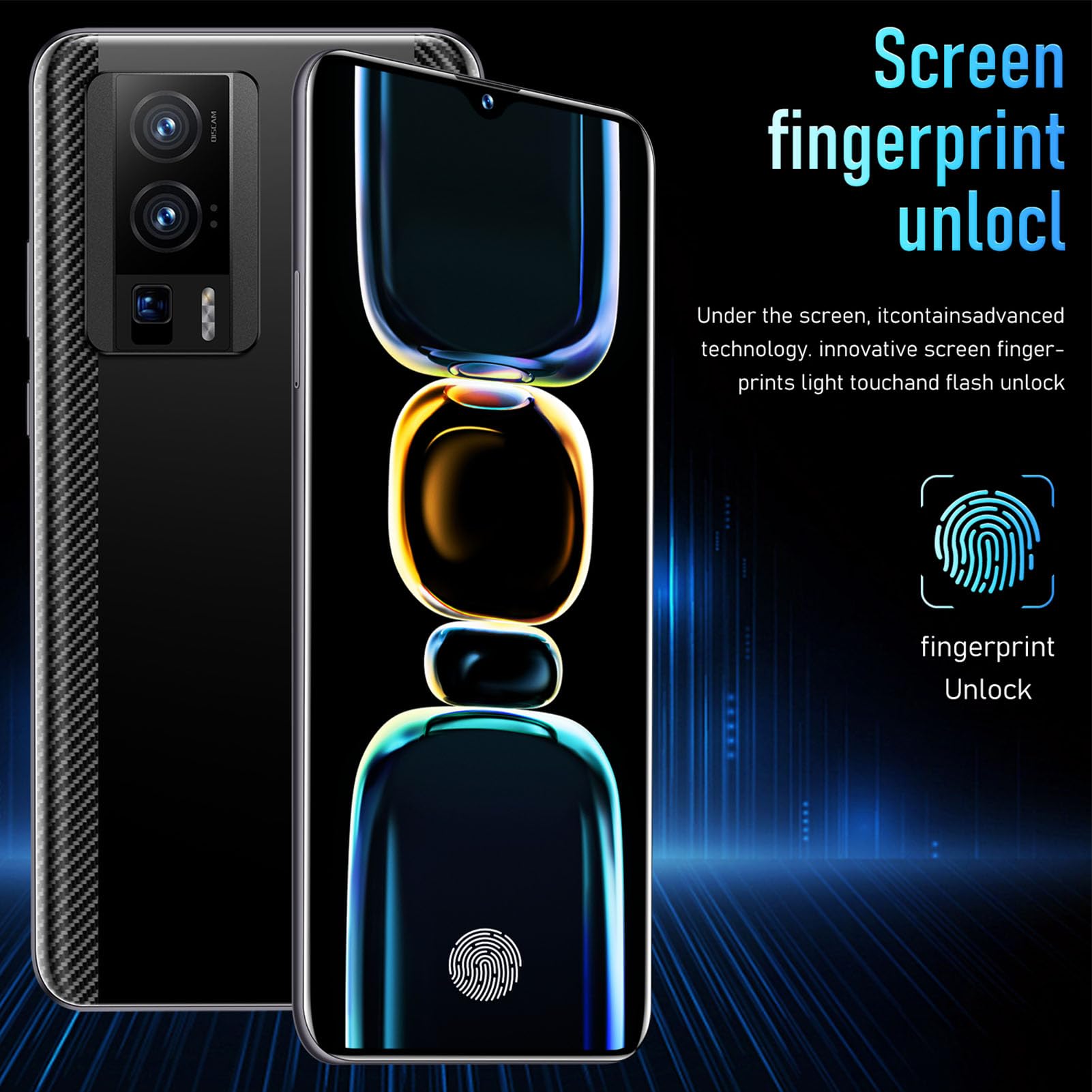 Vikye Extra Large Screen Smartphone, Octa Core Performance, 32MP Camera, 8GB RAM 256GB ROM, 4G Unlocked Smartphone with 5G WiFi,12 (US Plug)