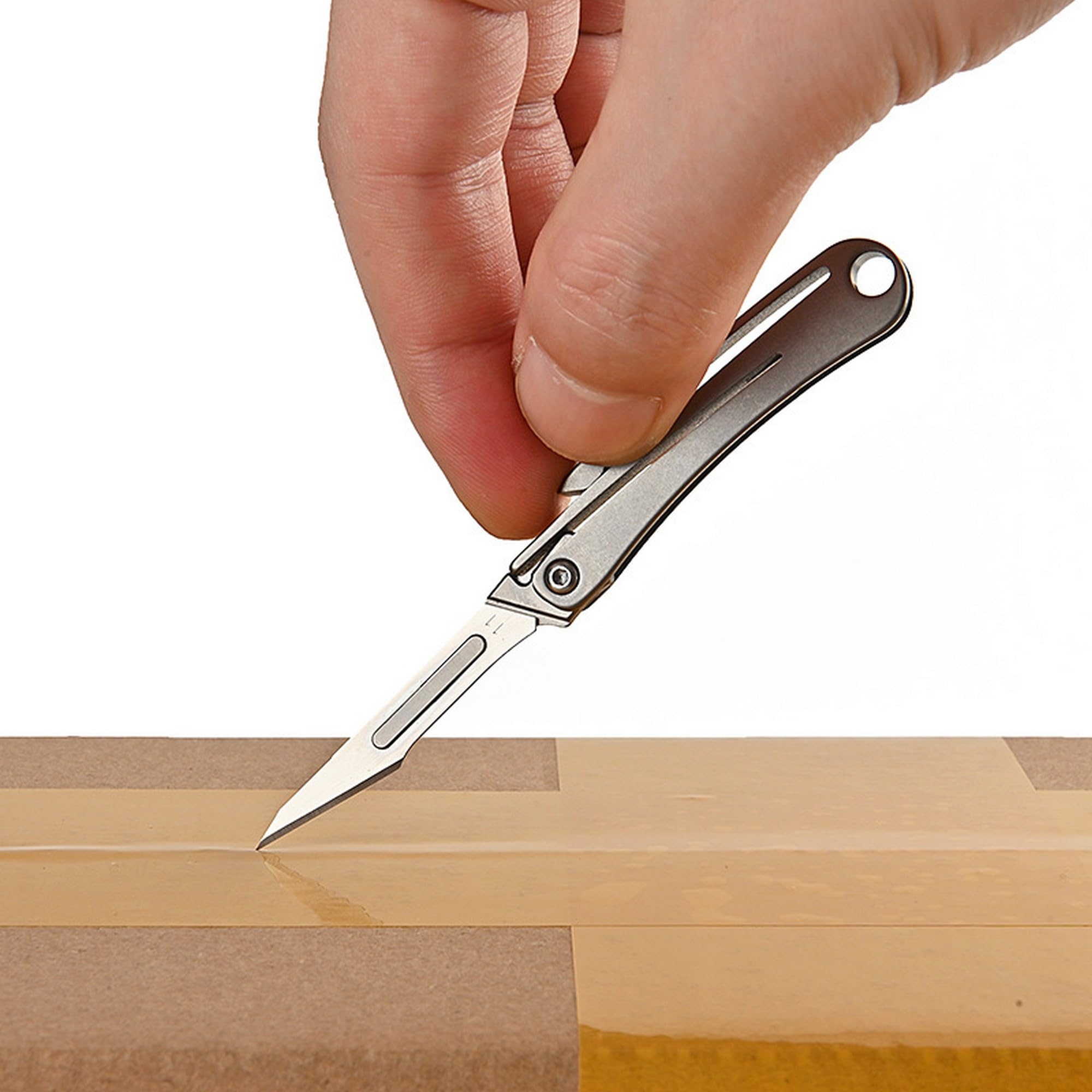 WIOKINY TItanium Scalpel Lightweight Antirust Folding Scalpel Practicality Pocket Knife (Titanium Scalpel-B)