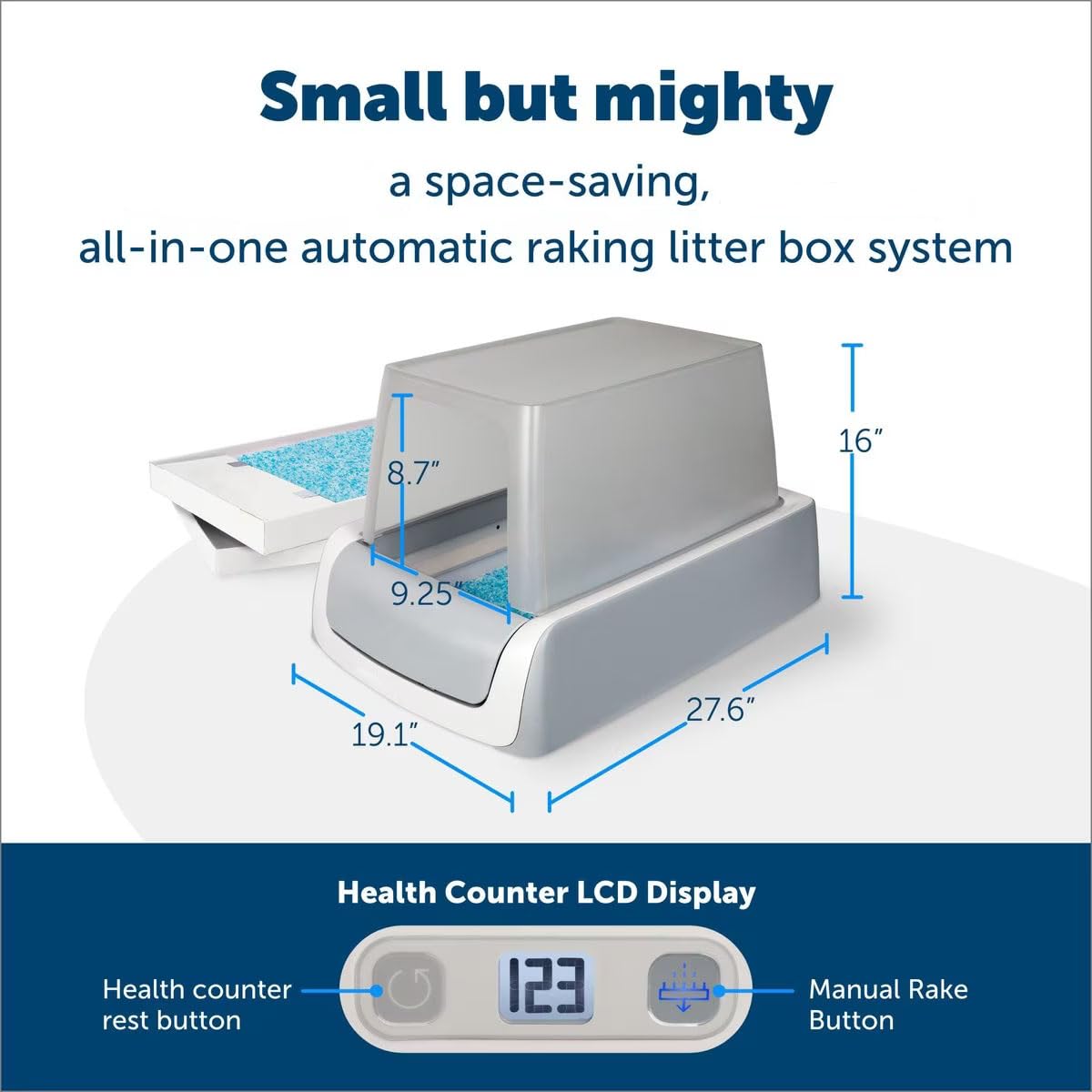 ZUBIX Automatic Self-Cleaning Cat Litter Box with Disposable Crystal Tray - Zero Hands-On Cleanup, Enhanced Odor Control - Includes Disposable Tray (Front Entry)
