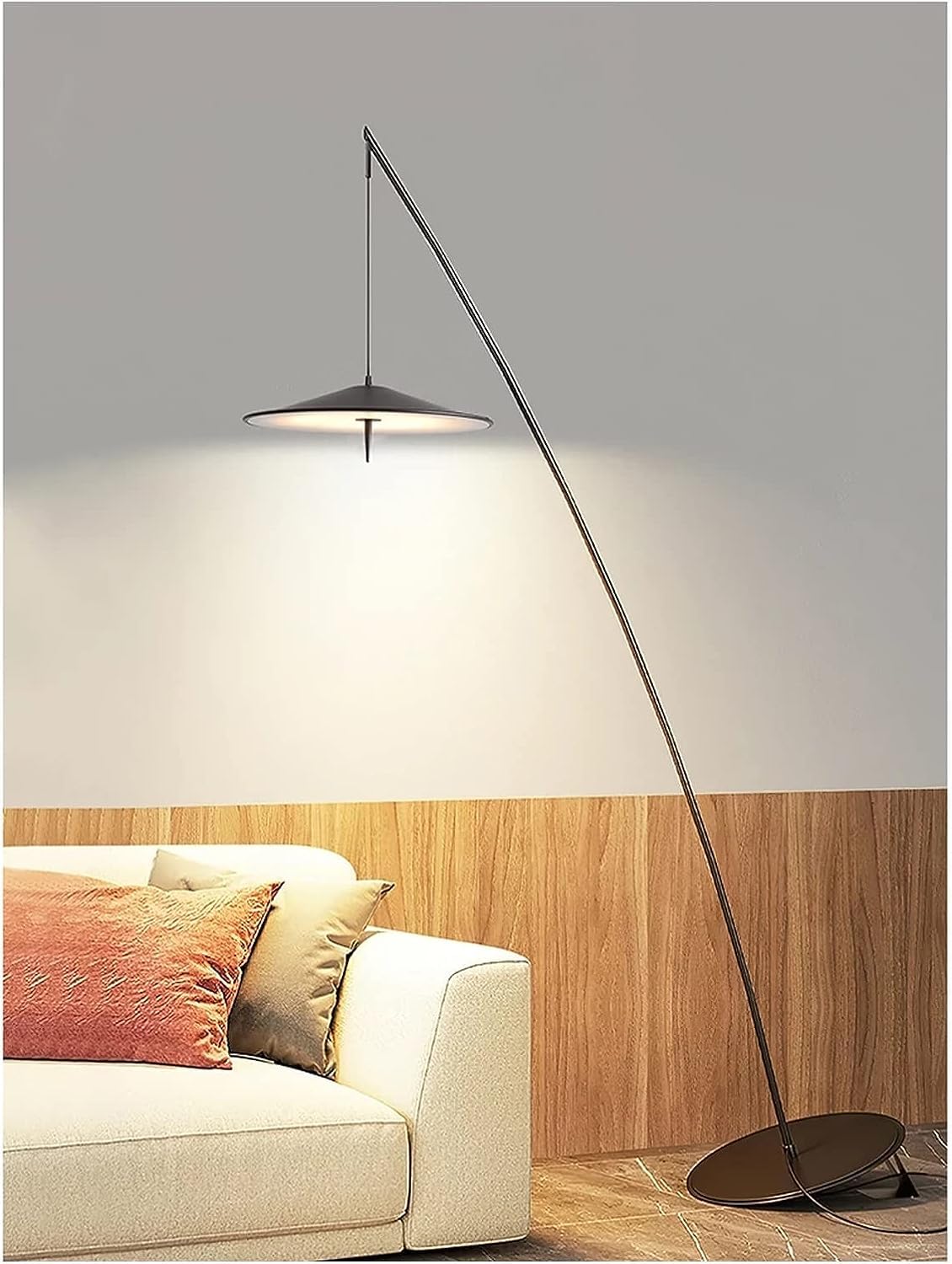 ZUMAHA Sturdy Tumbler Design Floor Lamp, Foot Button Switch Design Standing Lamp, Iron Tall Pole Lamp for Living Room/Bedroom/Office Modern