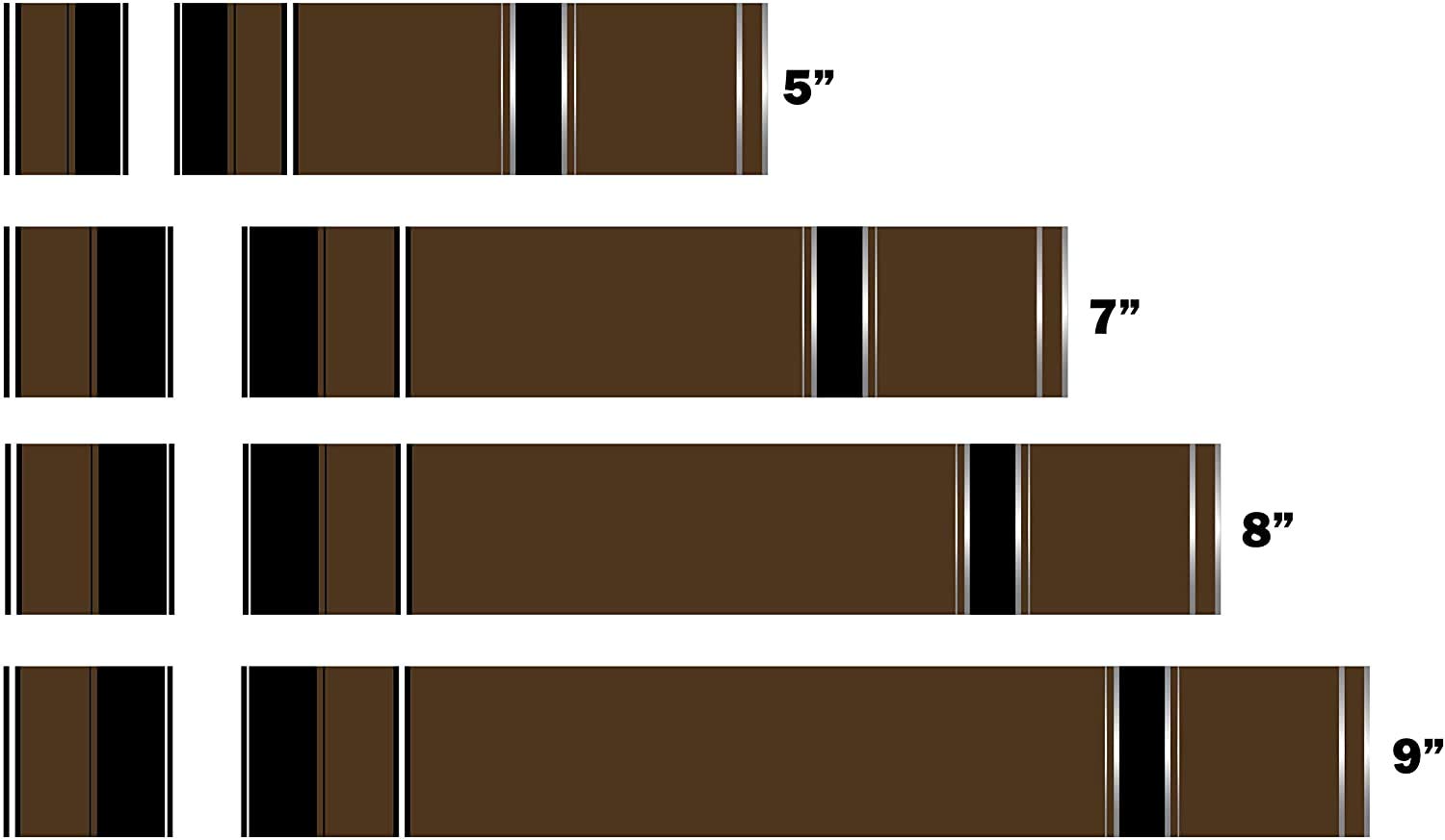 White Water Archery Laminated Brown Traditional 10 Crest Arrow Wraps 15 pk Choose Length Width (5, 1.25)