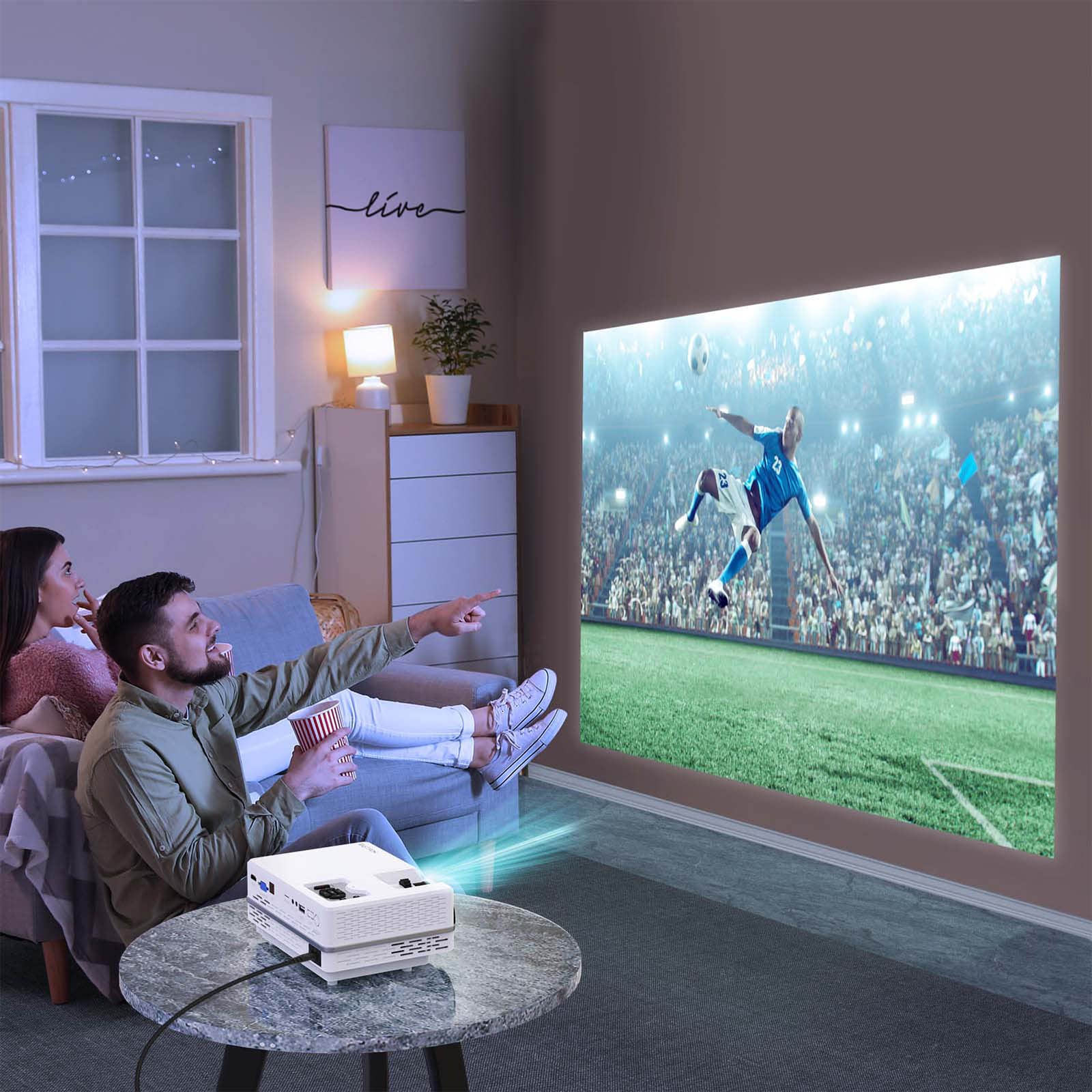 Vasttron Mini Projector,Portable Movie Projector,Small Multimedia Home Theater Video Projector,Compatible with Full HD 1080P HDMI,VGA,USB,AV,TV Box,DVD,Laptop,Smartphone,PS4