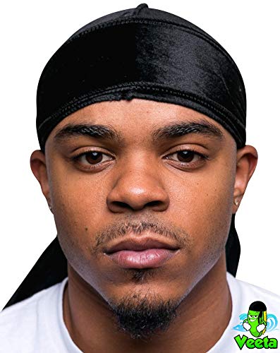 Veeta Superior Velvet Durag - Soft Velvet Durags for Men & Women, Long Double Wide Straps, Silky Durag Liner, Triple Stitched