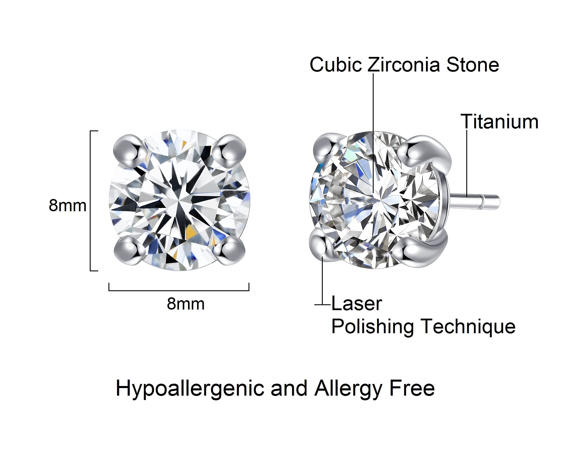 Titanium Stainless Steel Lady's Charming Stud Earring with a Gift Box and a Free Small Gift