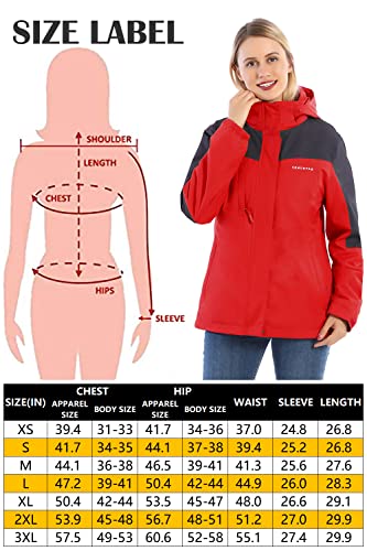 Venustas Women's 3-in-1 Heated Jacket with Battery Pack, Ski Jacket Winter Jacket with Removable Hood Waterproof