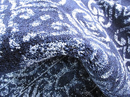 Unique Loom Del Mar Collection Area Rug - Jennifer (10' 6" x 16' 5" Rectangle, Blue/ Navy Blue)
